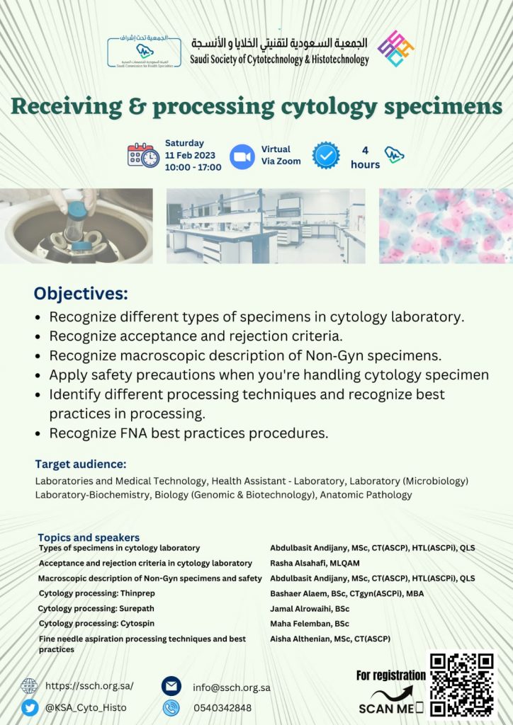 Receiving &processing cytology specimens 11 Feb 2023 – Saudi Society of ...
